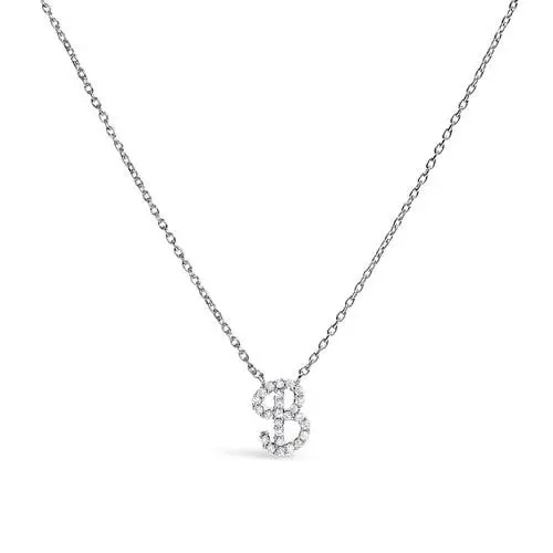 HAUS OF BRILLIANCE 10k Gold Diamond Accent Initial Pendant Necklace - White | B